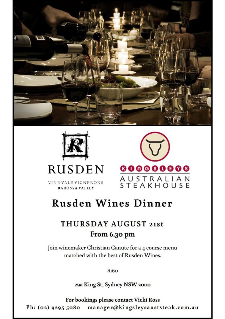 Kingsleys Australian Steakhouse x Rusden Wines | Kingsleys CBD Steakhouses